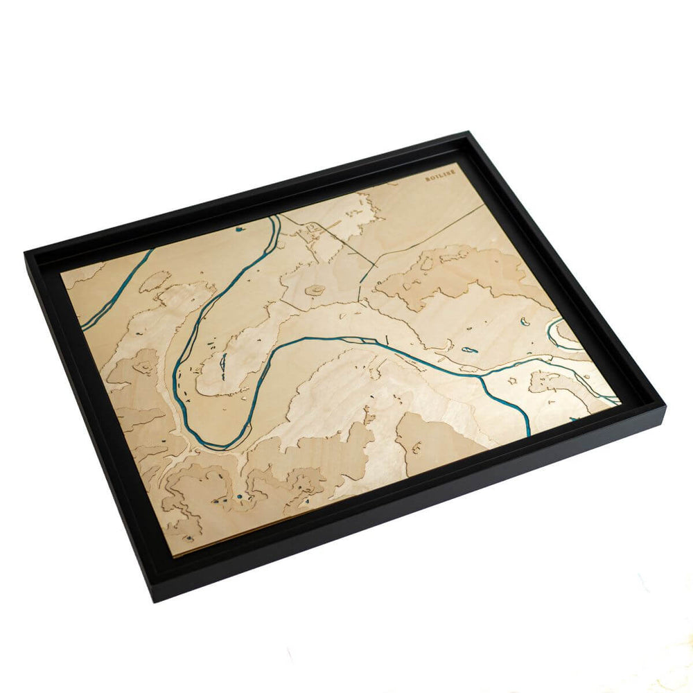 Topographic map of Paris in wood and relief