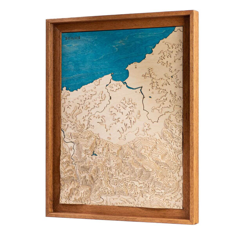 Carte topographique de la côte du Labourd en bois