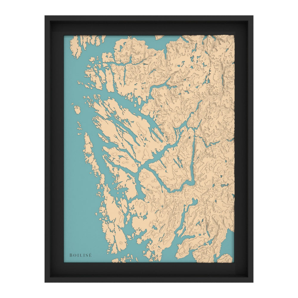 Topographic map of Bergen in the heart of the fjords