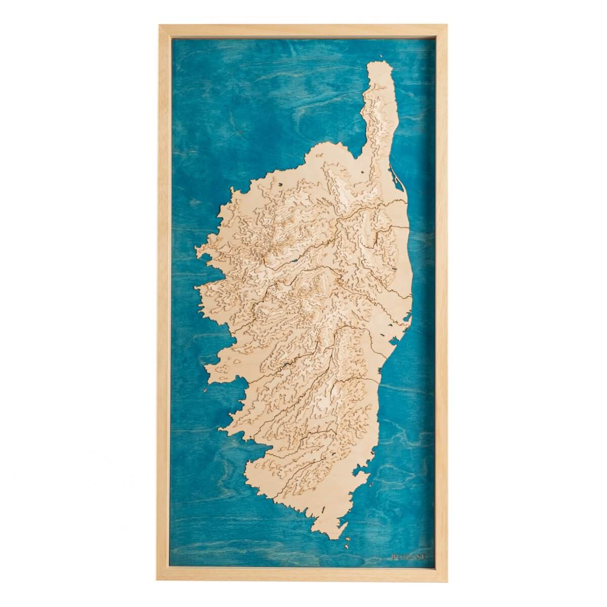Carte topographique en relief de la Corse