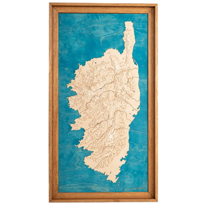 Topographic relief map of Corsica