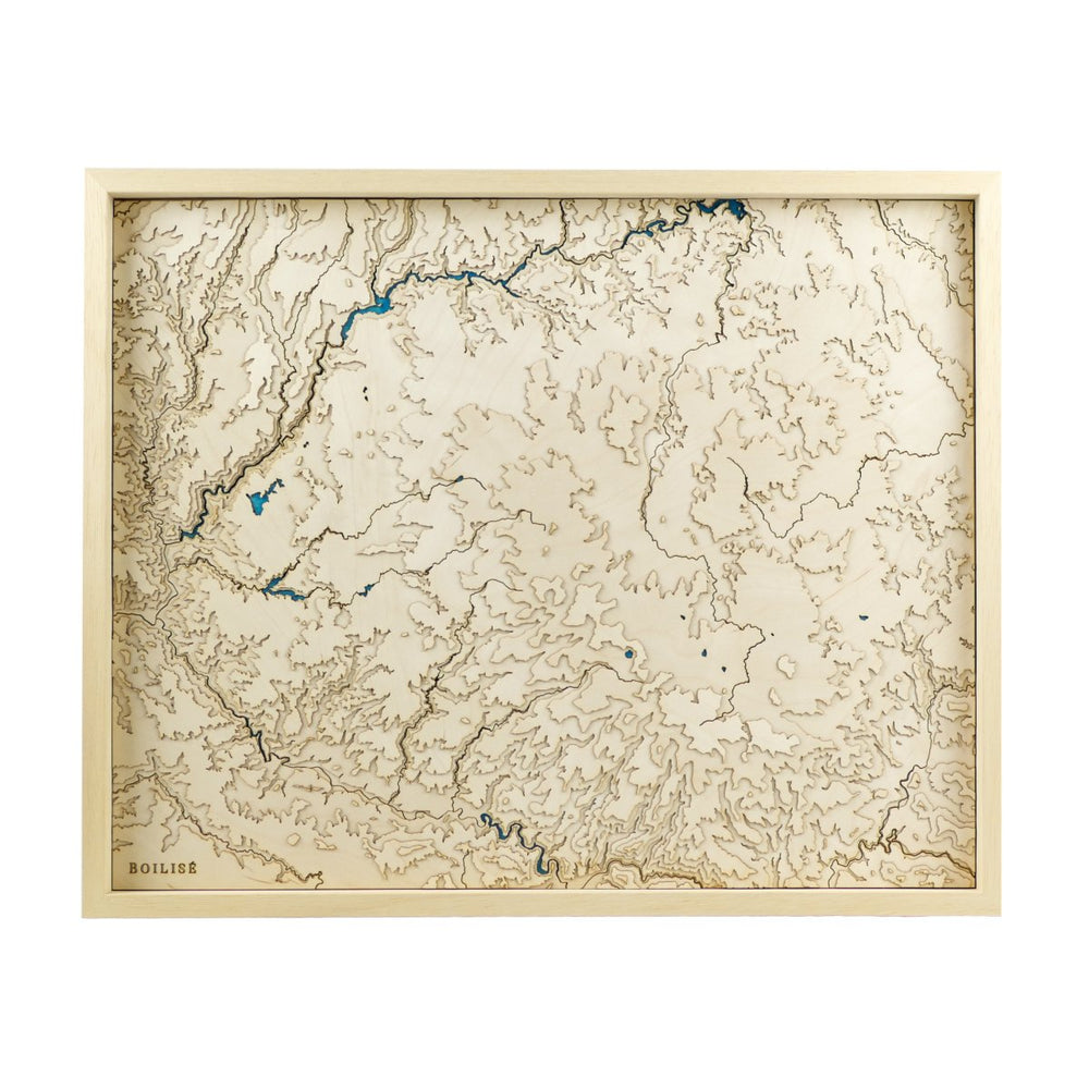Map of Aubrac in wood and relief