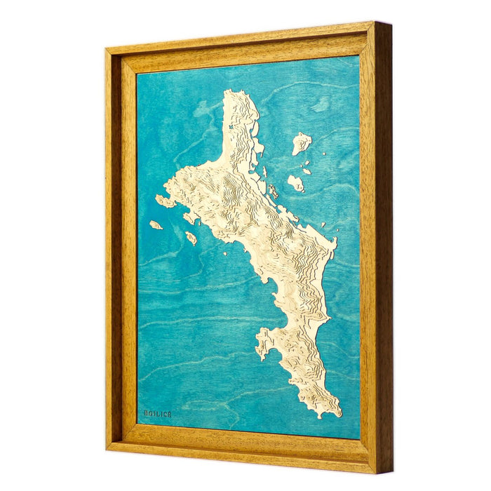 Topographic relief map of Mahé - Seychelles