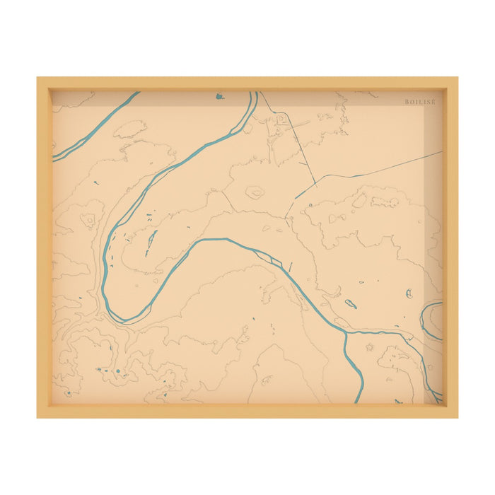 Topographic map of Paris in wood and relief