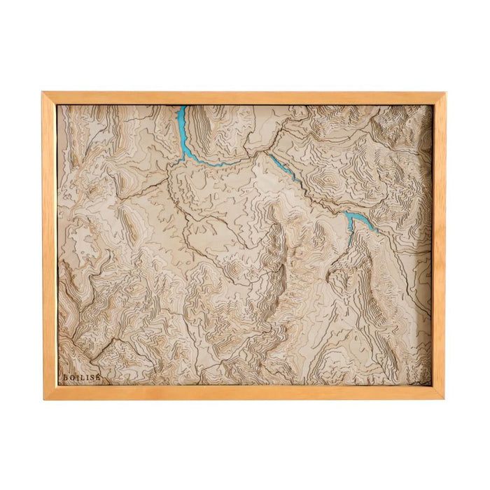 Wooden topographic map of the Trièves relief